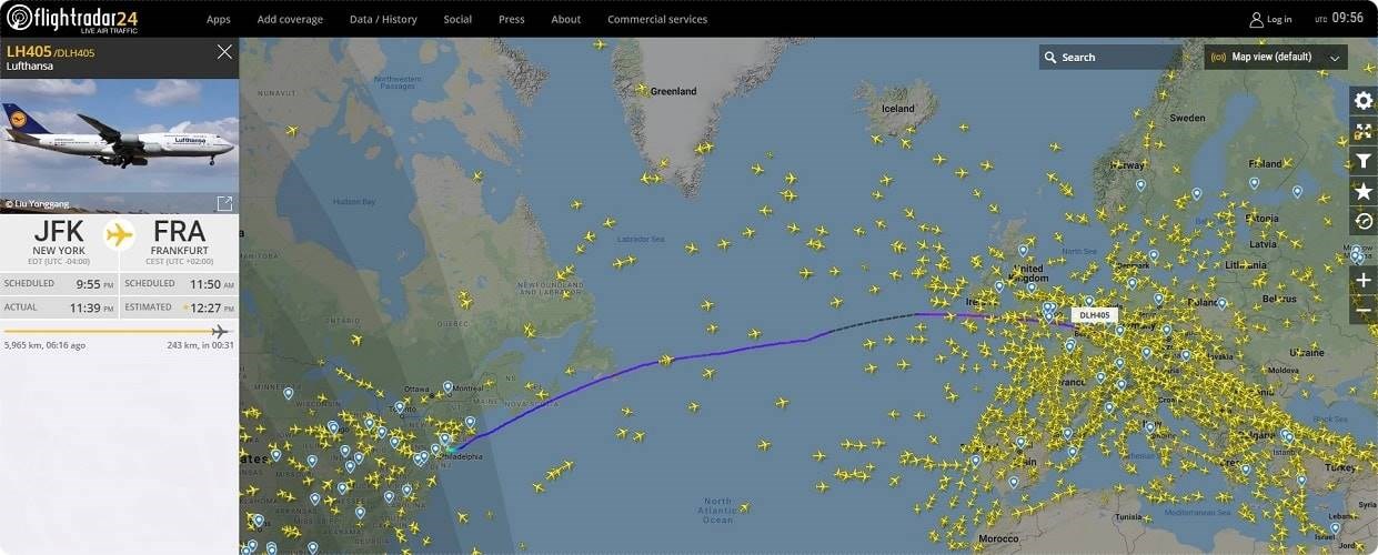 Live Flugverfolgung mit Flugradar
